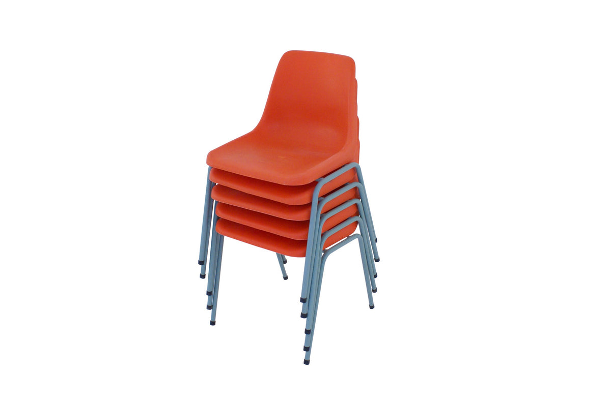 Secondary Polyshell Chair, Orange, 450mmH – Reboni Furniture Manufacturing